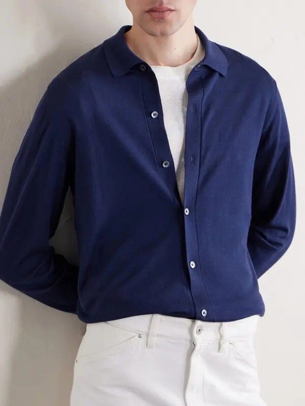Fedeli Knitted Wool Polo Shirt
