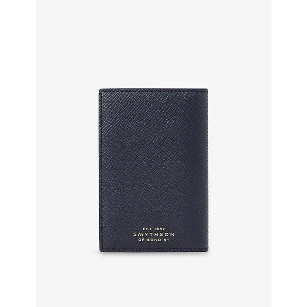 Smythson Panama Six-slot Leather Card Holder - Navy