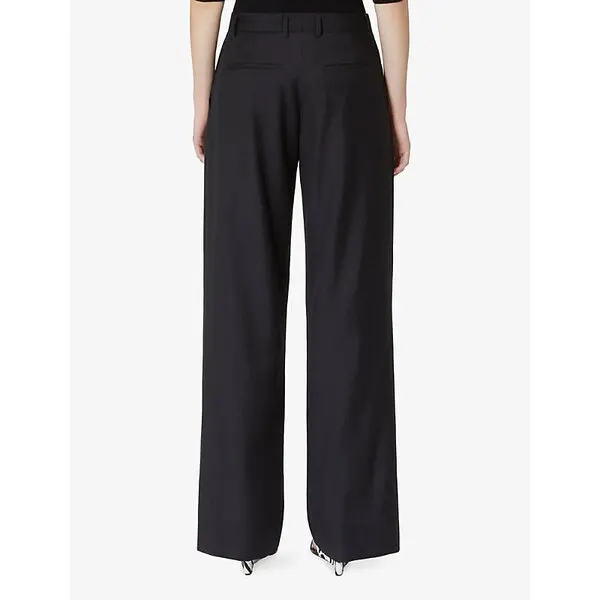 The Kooples Wide-leg Mid-rise Wool Trousers