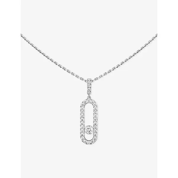 Messika Move Uno Large Pavé 18ct Gold And 0.35ct Diamond Necklace - White