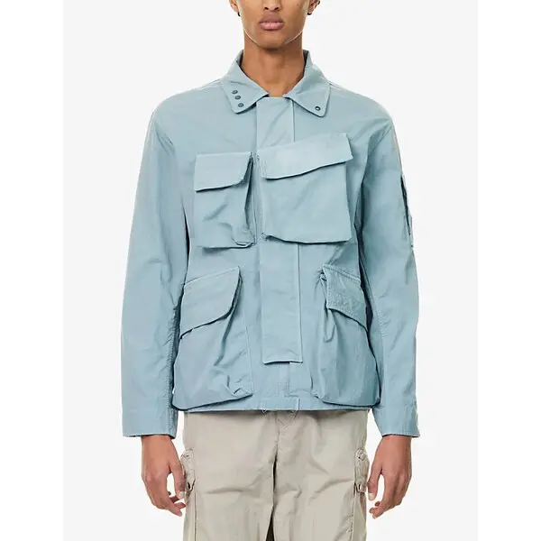 C.P. COMPANY Lens Patch-pocket Woven Jacket - Silver Blue
