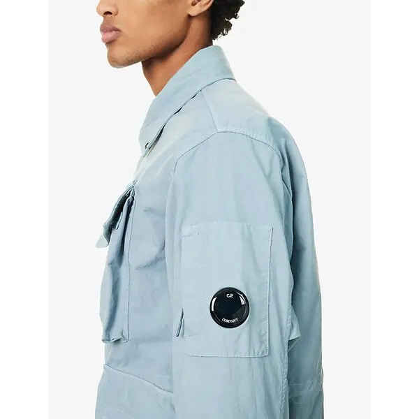 C.P. COMPANY Lens Patch-pocket Woven Jacket - Silver Blue
