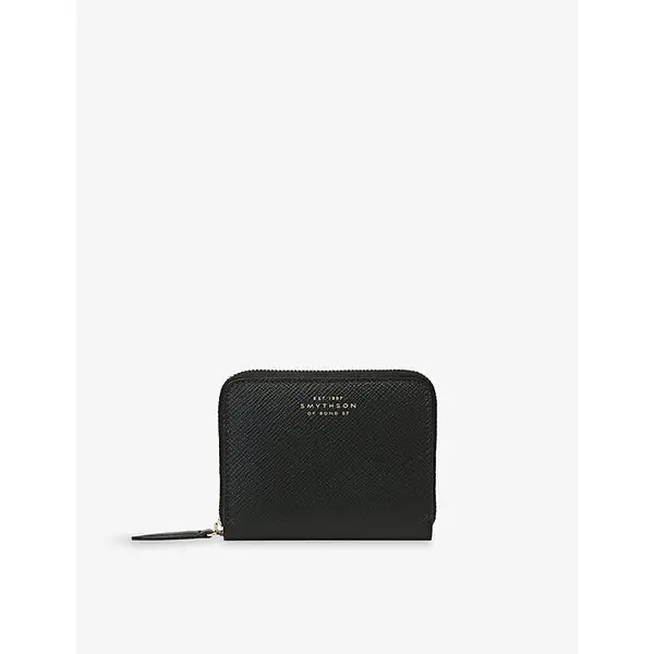 Smythson Panama Small Leather Purse - Black