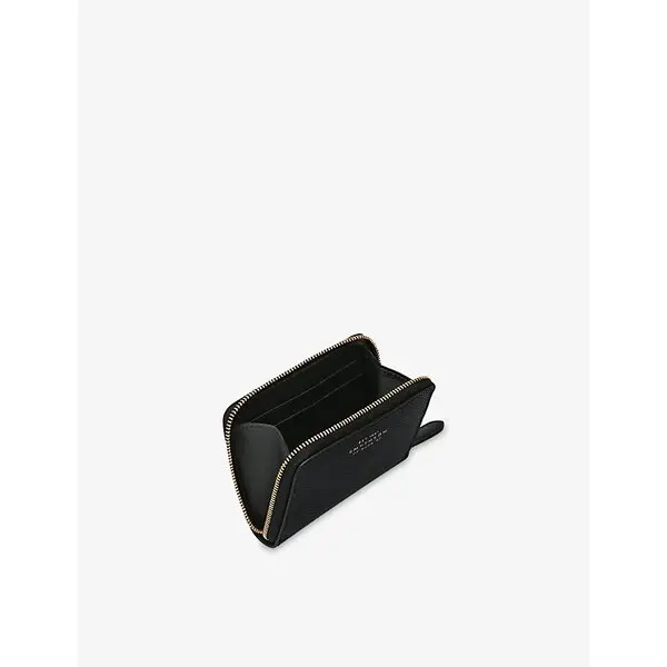 Smythson Panama Small Leather Purse - Black