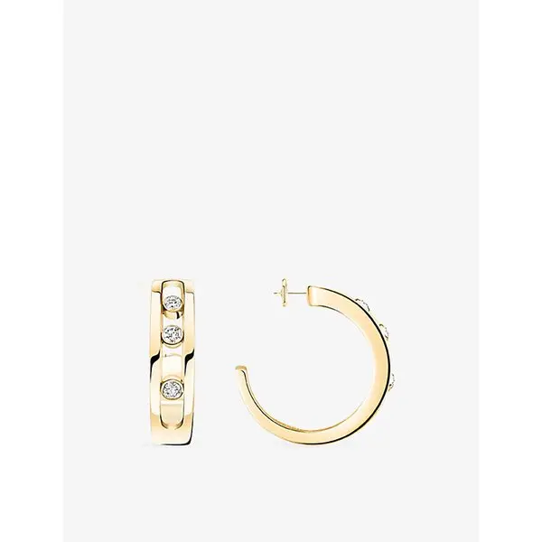 Messika Move Classique 18ct Gold And Diamond Hoop Earrings - Yellow