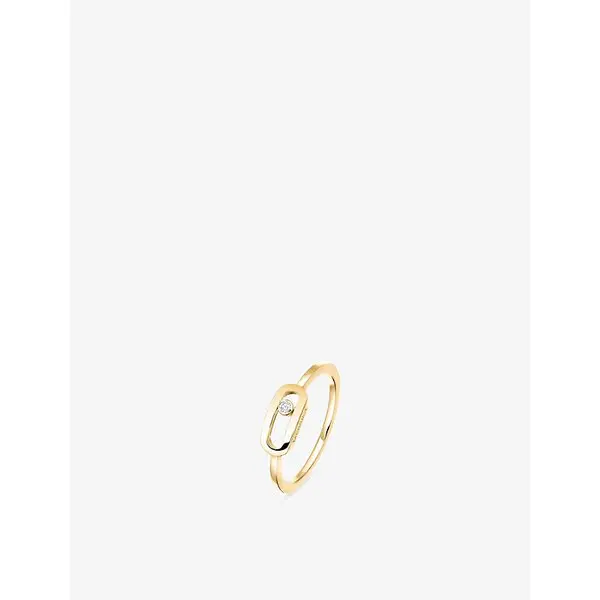 Messika Move Uno 18ct Gold And 0.01ct Diamond Ring - Yellow