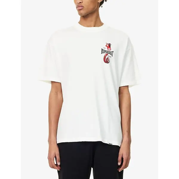 REPRESENT The Viper Dice Graphic-print Cotton T-shirt - Flat White
