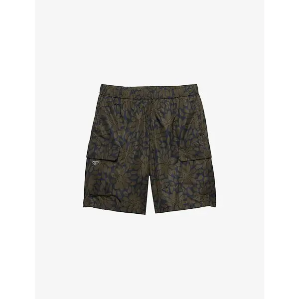 Prada Floral-print Re-nylon Swim Shorts - Blue