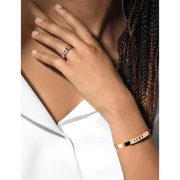 Messika Move Noa 18ct Gold Diamond Ring - Pink