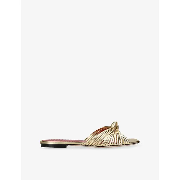 Valentino Garavani Annet Leather Slides - Gold