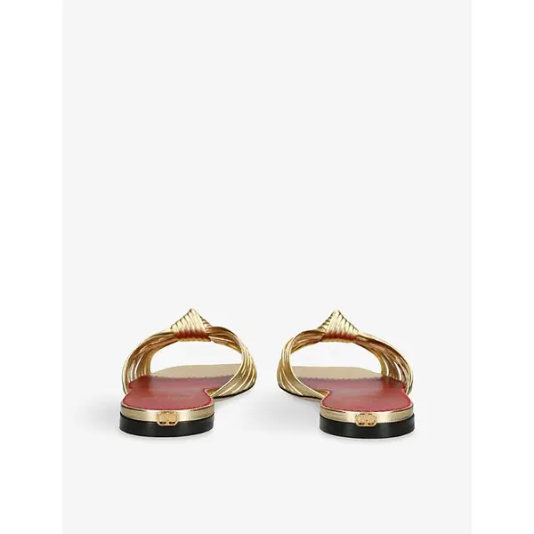 Valentino Garavani Annet Leather Slides - Gold