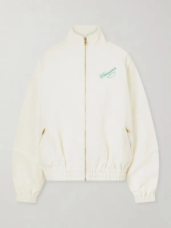 WILLY CHAVARRIA Ruff Rider Embroidered Shell Track Jacket - Neutrals