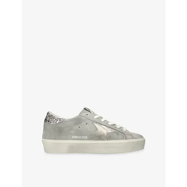 GOLDEN GOOSE Hi Star Suede Trainers - Silver Com