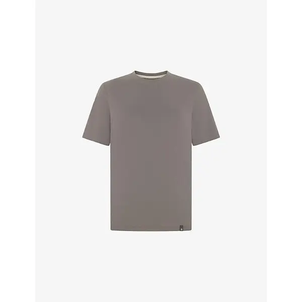 Boggi Milano Crewneck Regular-fit Stretch Cotton-blend T-shirt - Mud