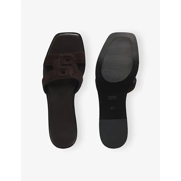BOSS Monogram Suede Sandals
