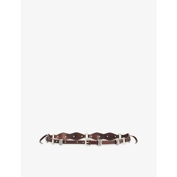 Isabel Marant Ring-embellished Leather Belt - Chocolate