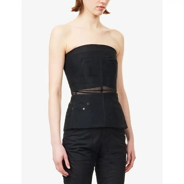 Rick Owens Sheer Mesh Bustier Top