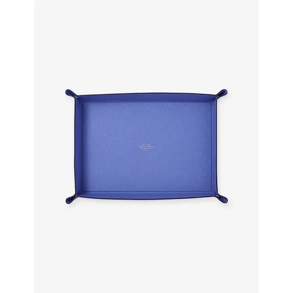 Smythson Panama Large Rectangular Trinket Tray - Ultra Violet