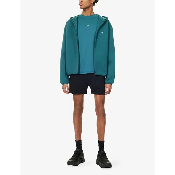 247 BY REPRESENT Numbers Zip-up Cotton-jersey Hoody - Teal