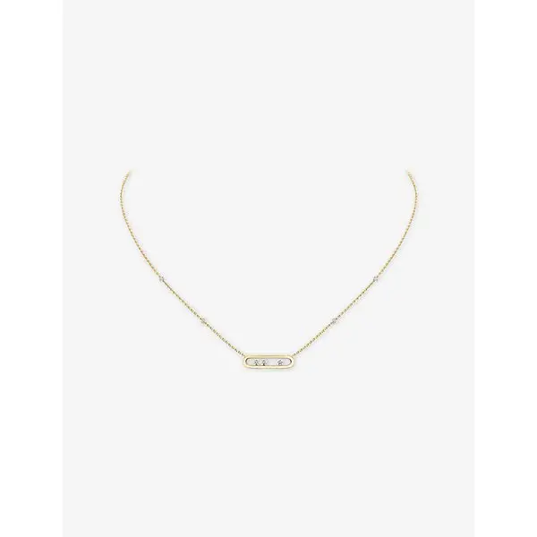 Messika Move Classique Baby Move 18ct Gold And 0.14ct Diamond Necklace - Yellow