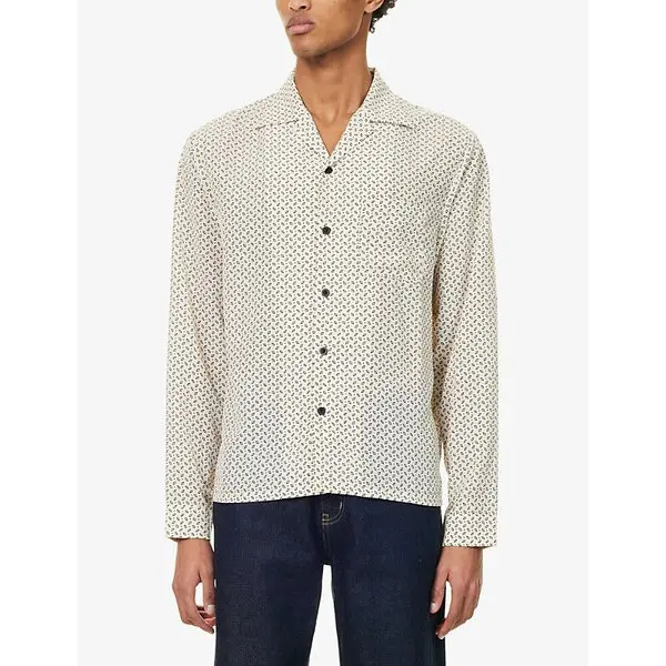 AUSTIN POST Printed Open-collar Woven Shirt
