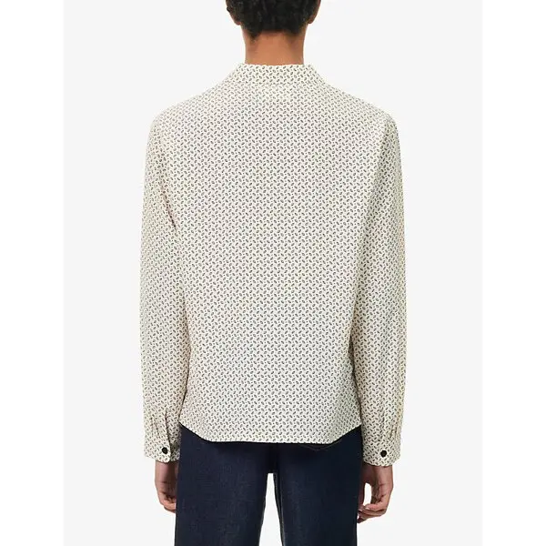 AUSTIN POST Printed Open-collar Woven Shirt