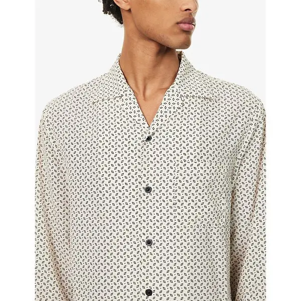 AUSTIN POST Printed Open-collar Woven Shirt