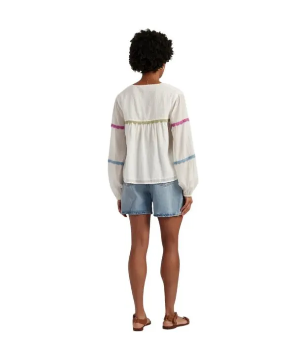 Chinti & Parker Cotton Scallop Blouse - Cream