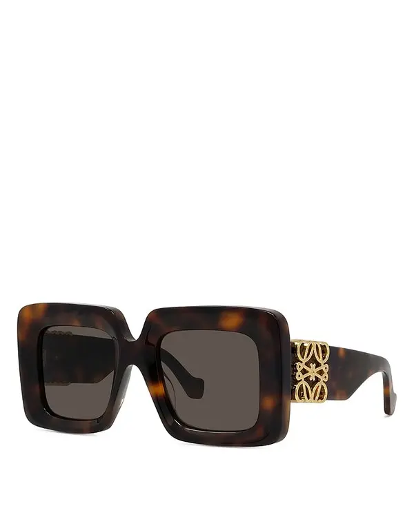 Loewe Anagram Rectangular Sunglasses - Havana/solid Brown