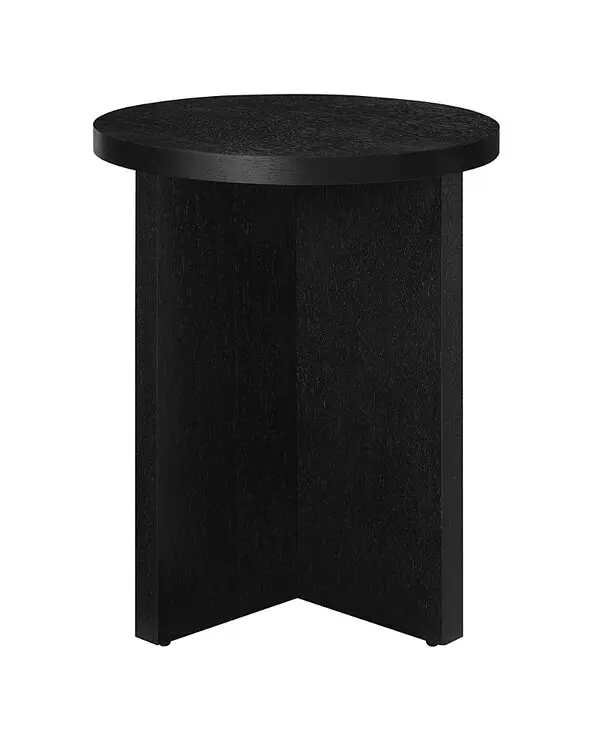 MODWAY Silas Round Wood Side Table - Black