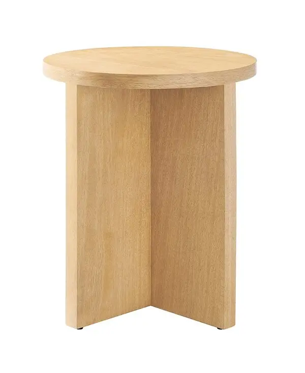 MODWAY Silas Round Wood Side Table - Natural