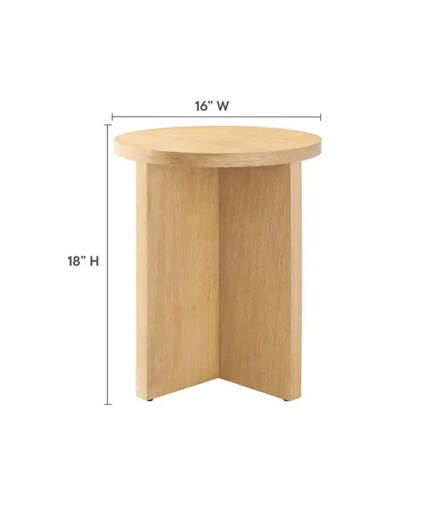 MODWAY Silas Round Wood Side Table - Natural