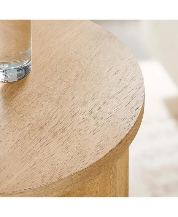 MODWAY Silas Round Wood Side Table - Natural