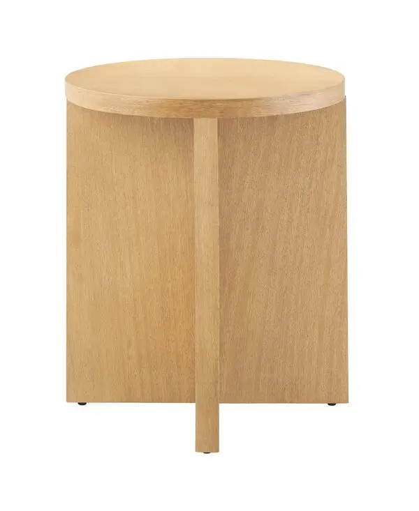 MODWAY Silas Round Wood Side Table - Natural
