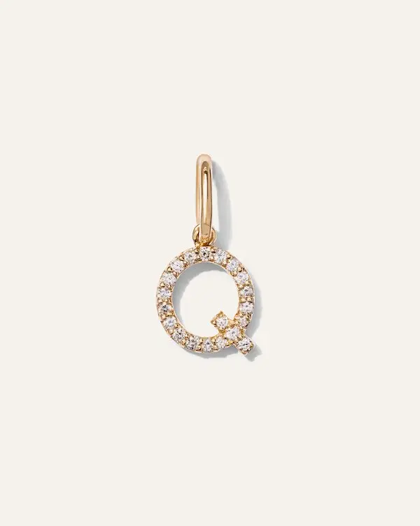 Quince 14k Gold Diamond Letter Charm - Yellow Gold
