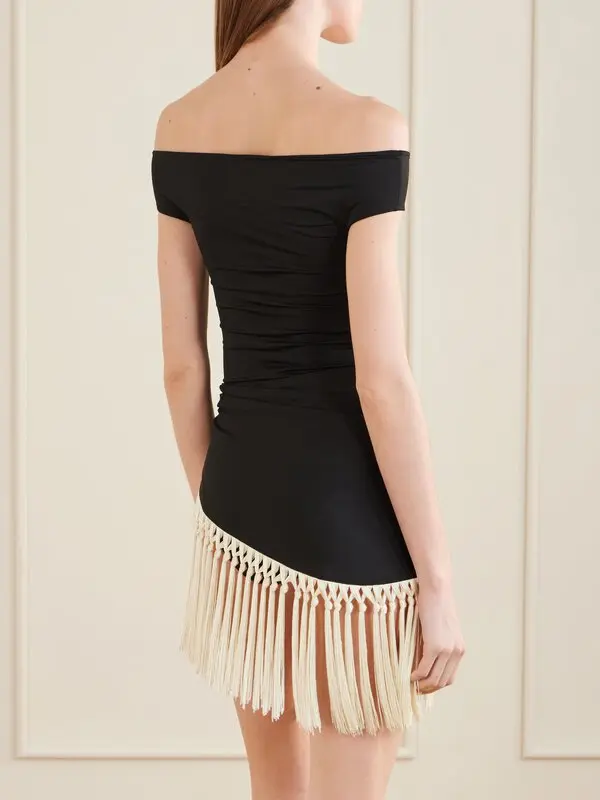 TALLER MARMO Mini Romy Swimsuit With Fringe - Black