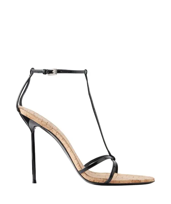 Paris Texas Lidia 105 Patent-leather Stiletto Sandals - Black