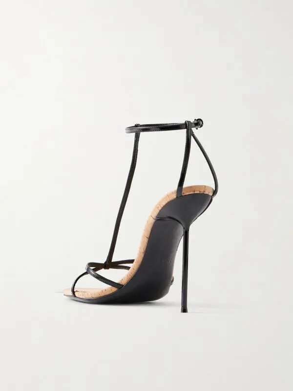 Paris Texas Lidia 105 Patent-leather Stiletto Sandals - Black