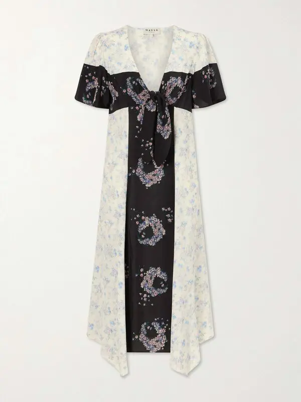 Maison Mayle Andalou Floral-print Silk Midi Dress - Multi