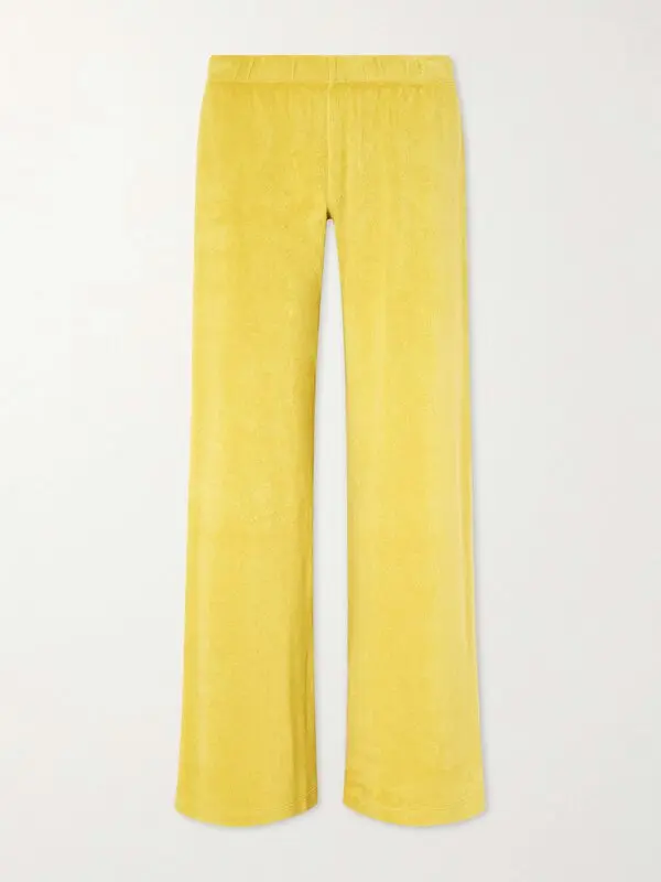Suzie Kondi Wide-leg Cotton-blend Terry Track Pants
