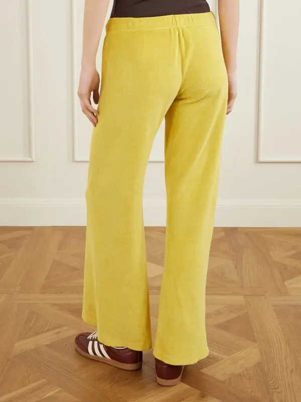 Suzie Kondi Wide-leg Cotton-blend Terry Track Pants
