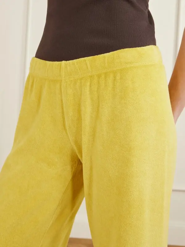 Suzie Kondi Wide-leg Cotton-blend Terry Track Pants