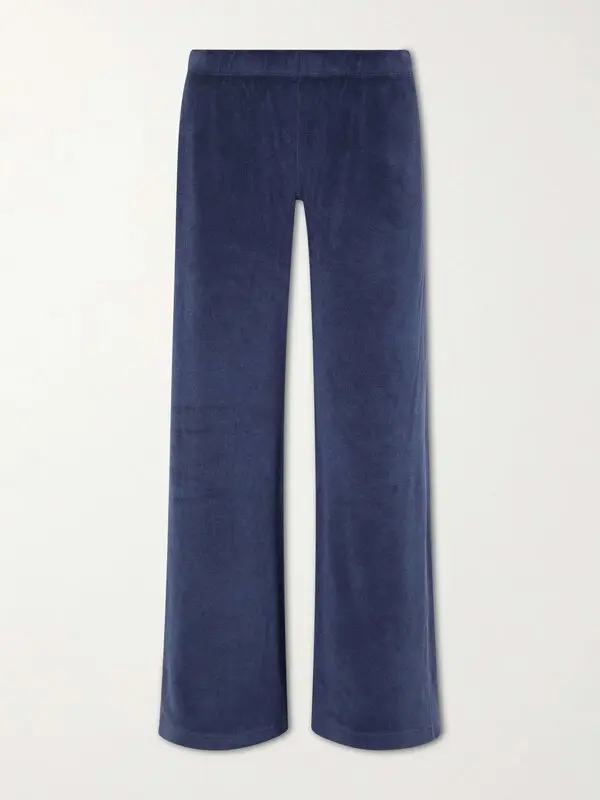 Suzie Kondi Lito Cotton-blend Terry Wide-leg Pants - Blue