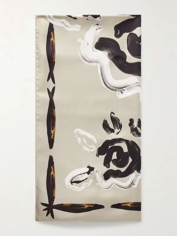 KALLMEYER Floral-print Silk-twill Scarf