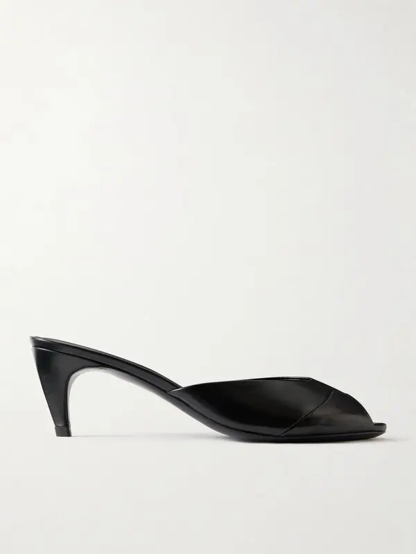 JUDE Leather Mules - Black