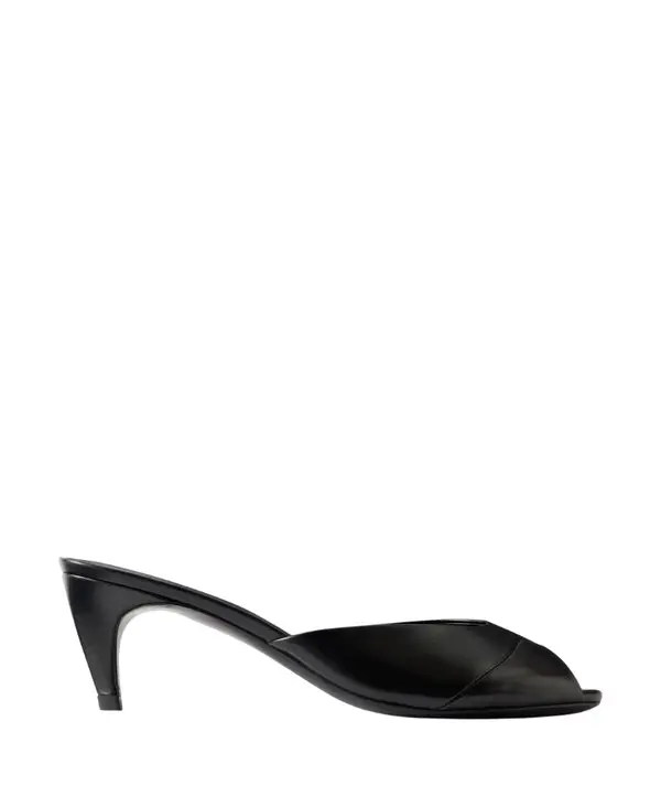 JUDE Leather Mules - Black