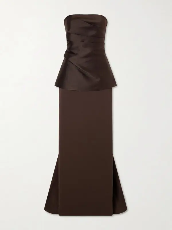 Solace London Alia Gathered Gown - Brown