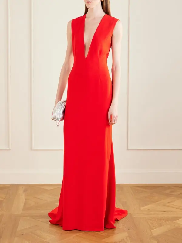 Solace London Althea Crepe Gown - Red