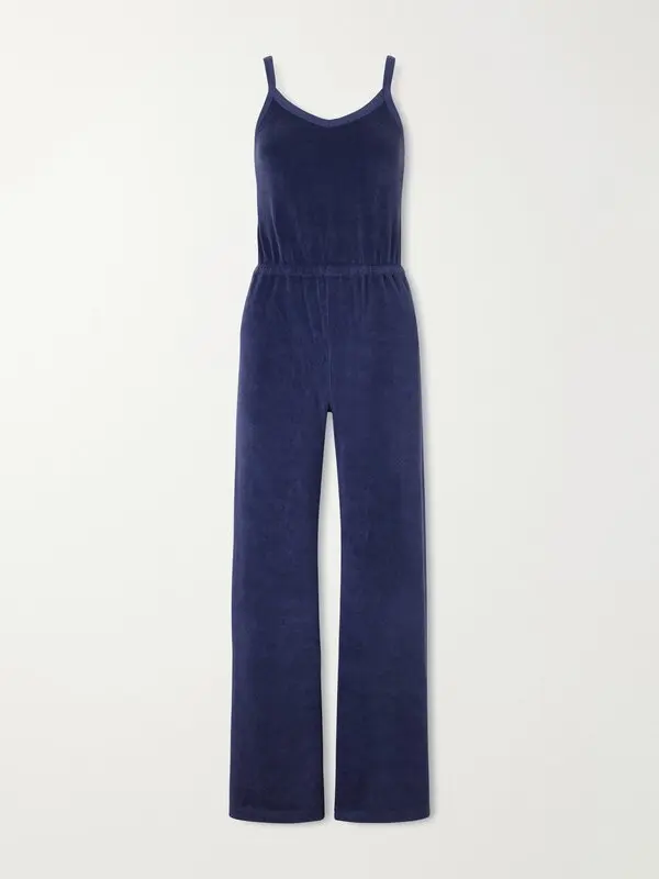 Suzie Kondi Elma Cotton-blend Terry Jumpsuit - Blue