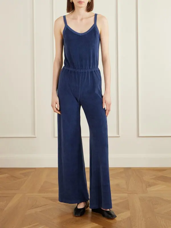 Suzie Kondi Elma Cotton-blend Terry Jumpsuit - Blue